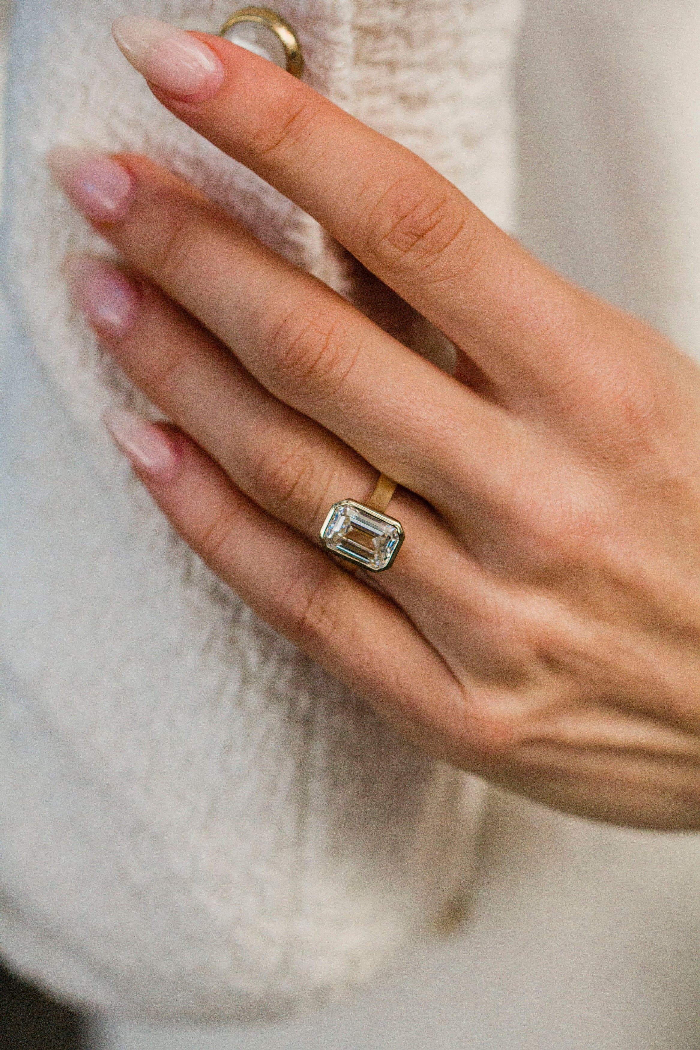 The Luna Ring - Emerald Lab Diamond | Created Rings